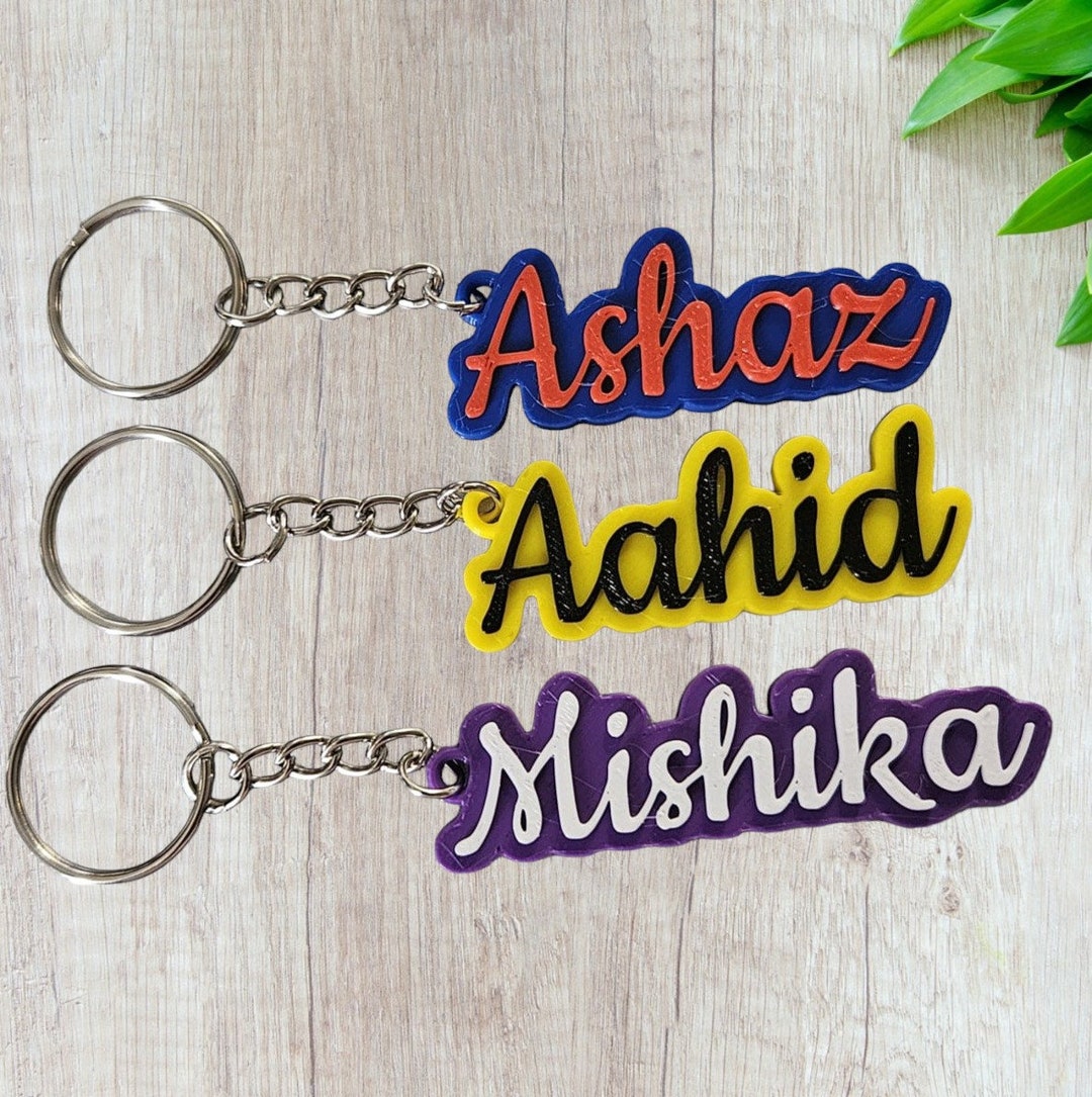 Custom Name Keychain 3D Printed Personalized Name Keychain Custom Name Tag Small Gifts Party ...