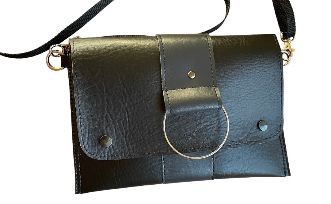 Black Clutch, Upcycled Materials, Punk Rock Purse, Steampunk Clutch ...