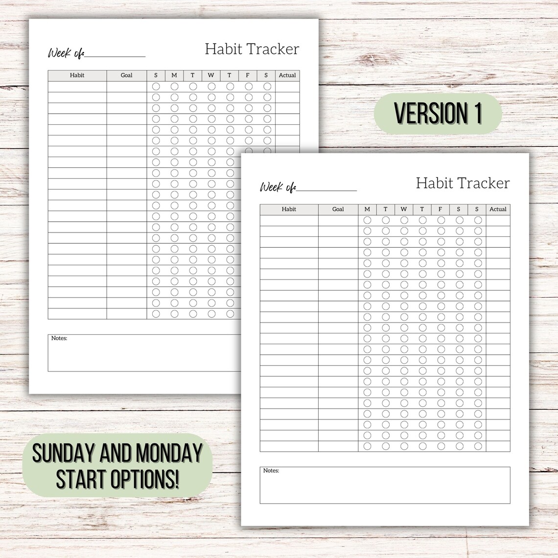 Weekly Habit Tracker Printable, Progress Tracker, Daily Habits, Goal ...