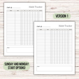 Weekly Habit Tracker Printable, Progress Tracker, Daily Habits, Goal ...