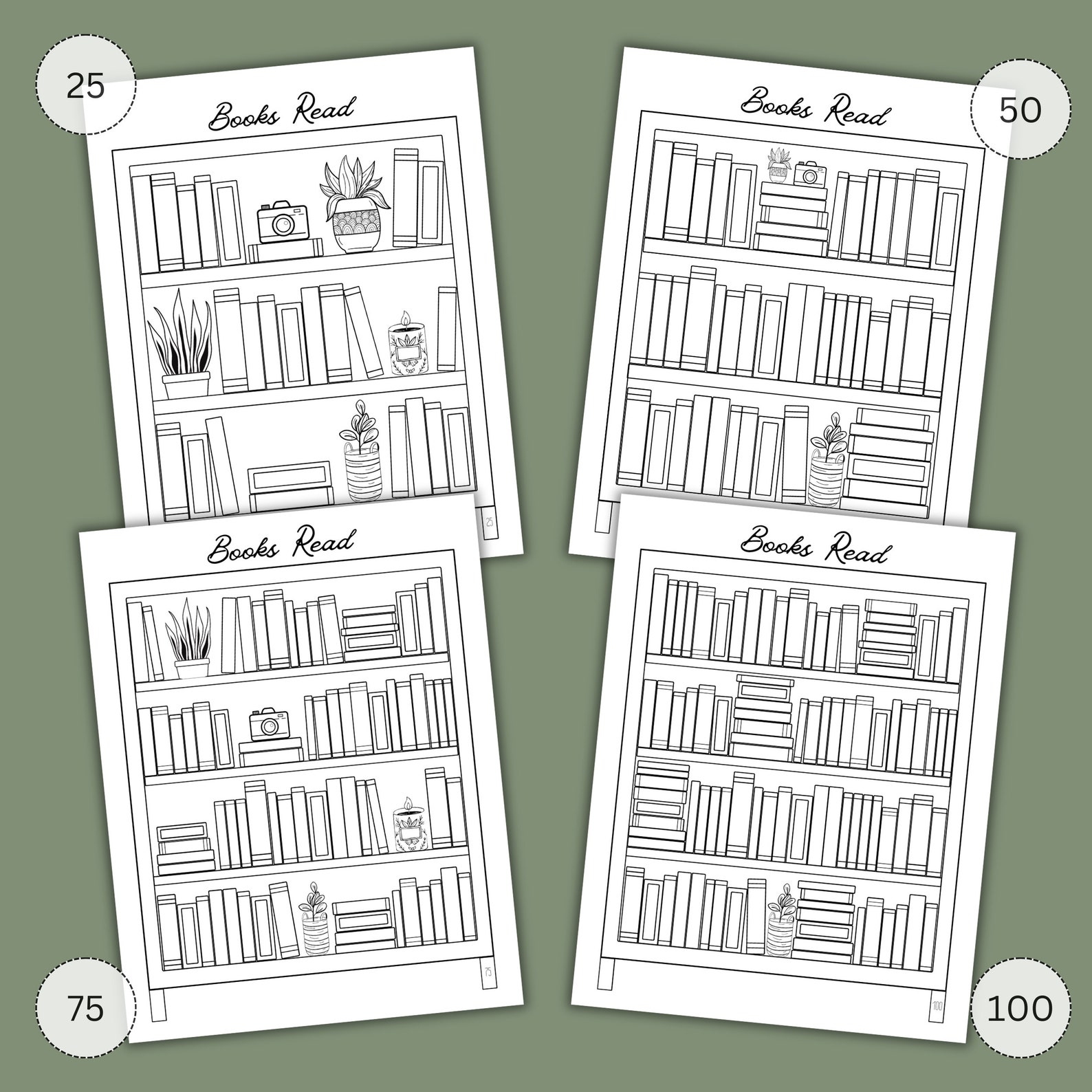 Bookshelf Reading Log: Tracker Printable (digital Download) - Etsy