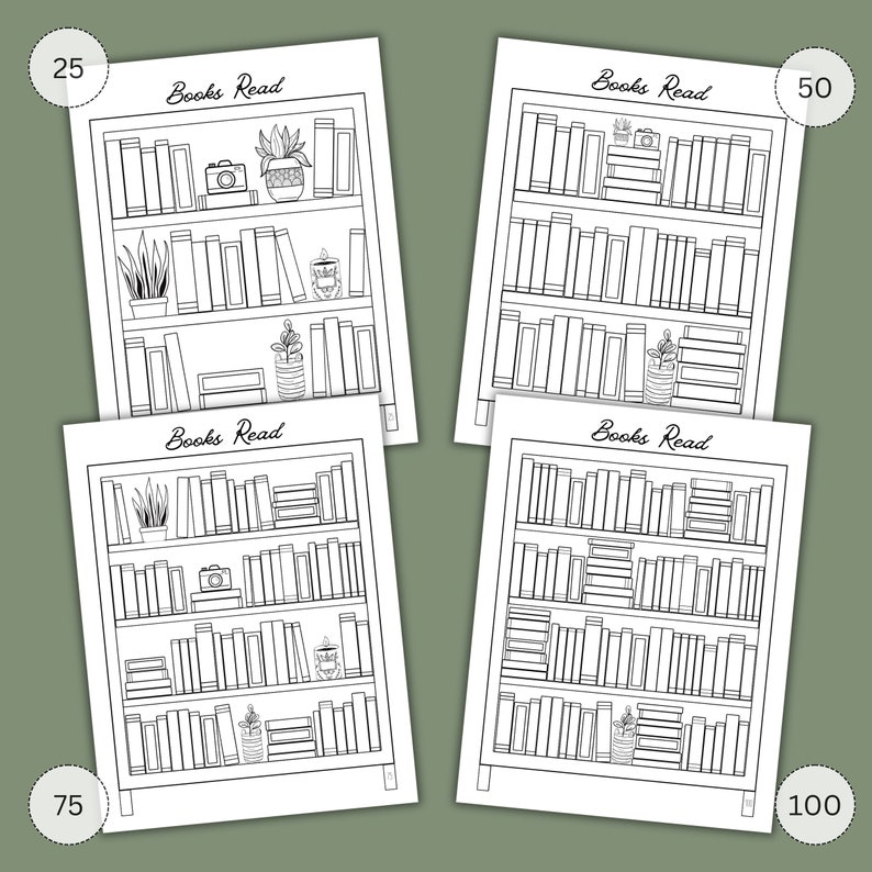Bookshelf Reading Log: Tracker Printable (digital Download) - Etsy