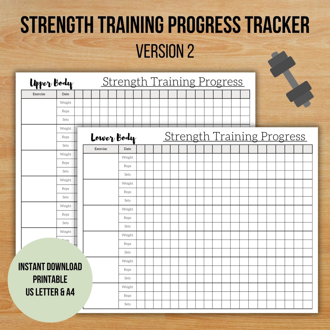 Weight Lifting Tracker, Workout Log, Strength Training Progress ...
