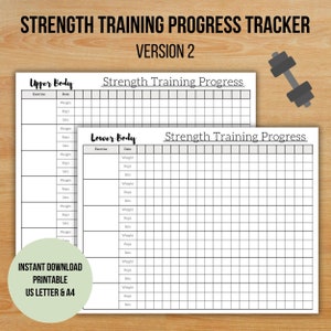 Weight Lifting Tracker: Strength Training Log (PDF, US Letter & A4) - Etsy