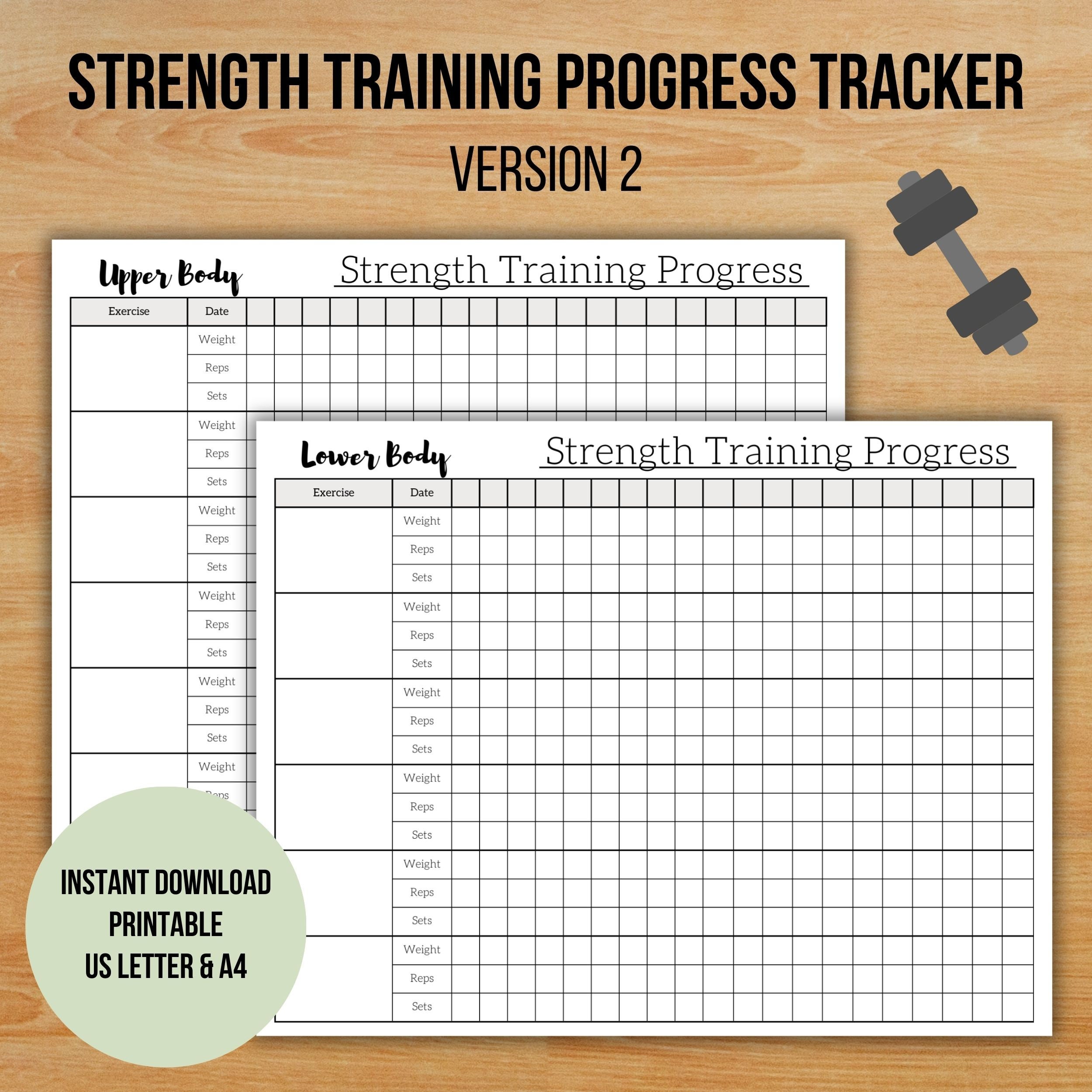 Weight Lifting Tracker, Workout Log, Strength Training Progress ...