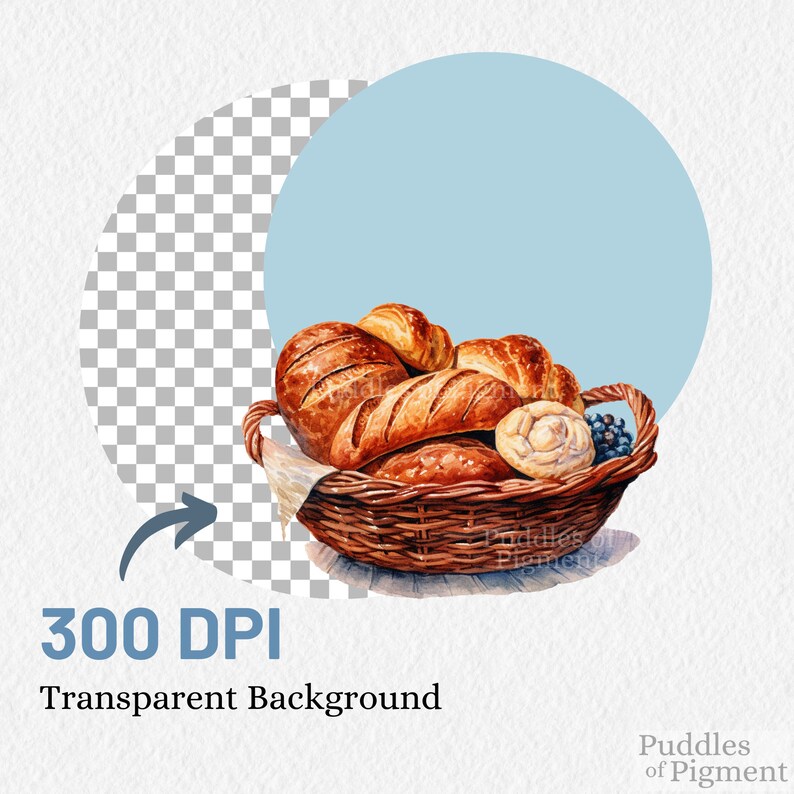 Watercolor Bread Clipart Bundle, Bakery SVG PNG Files, Watercolor ...