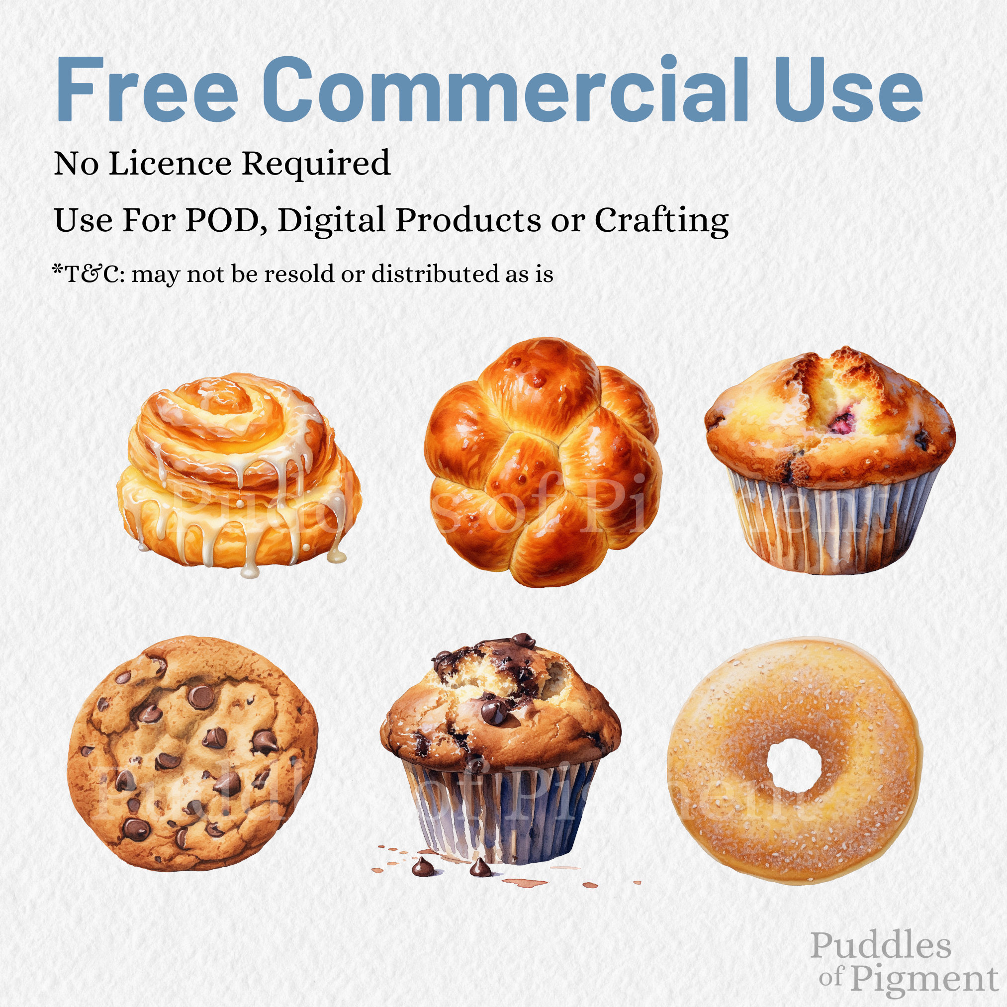 Watercolor Bakery Clipart Bundle, Baking SVG PNG Files, Watercolor Cake ...