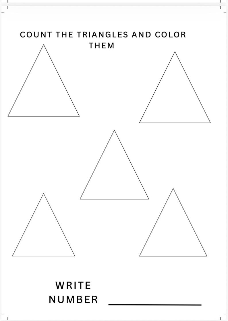 Preschool Math Worksheets – Printable Counting, Shapes & Patterns - Etsy