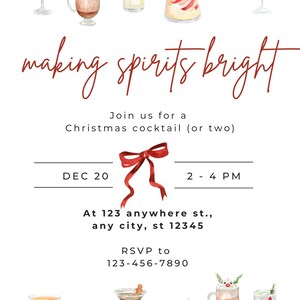 Making Spirits Bright Holiday Invitation - Etsy