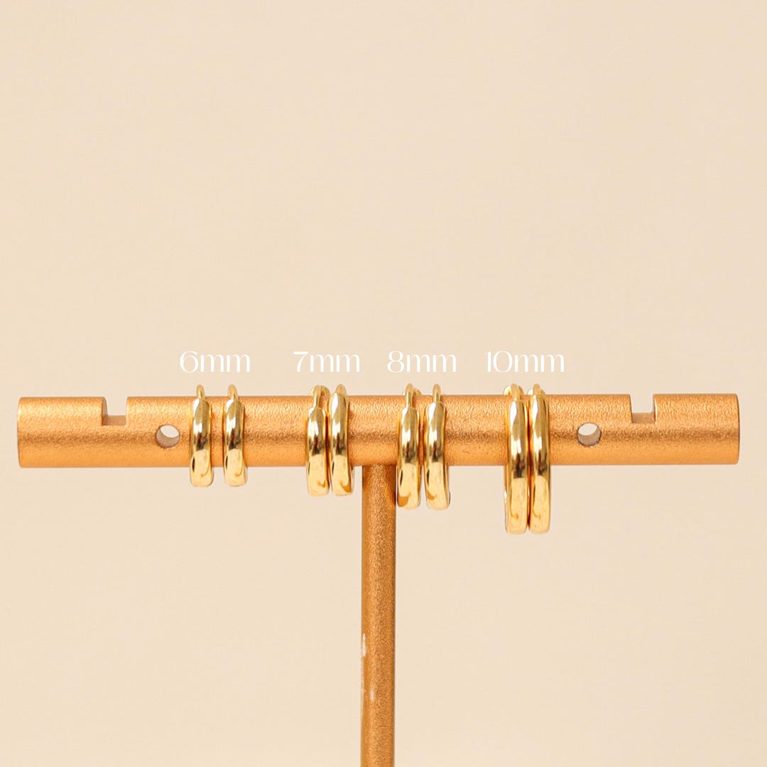 Simple Everyday Huggie Hoop Earrings, Stacking Hoop Earrings in Gold ...