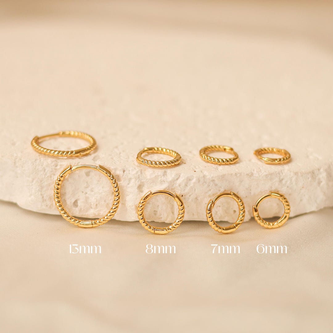 Simple Everyday Huggie Hoop Earrings, Stacking Gold Hoop Earrings in ...