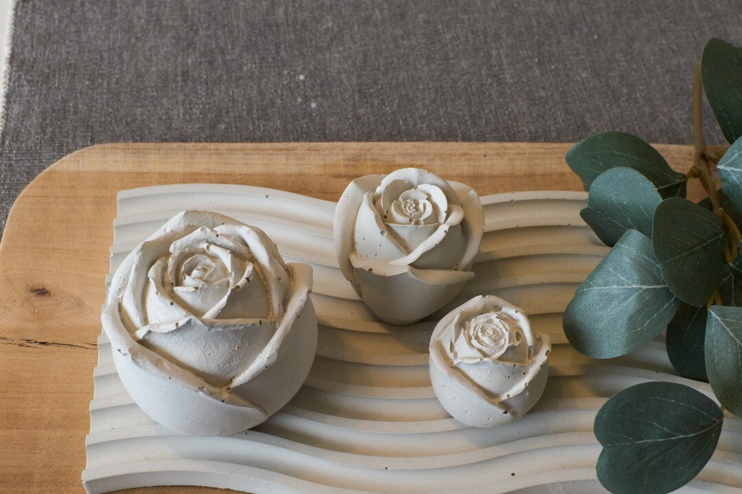 Roses Made of Concrete in 3 Sizes, Concrete Roses Made of High-quality ...