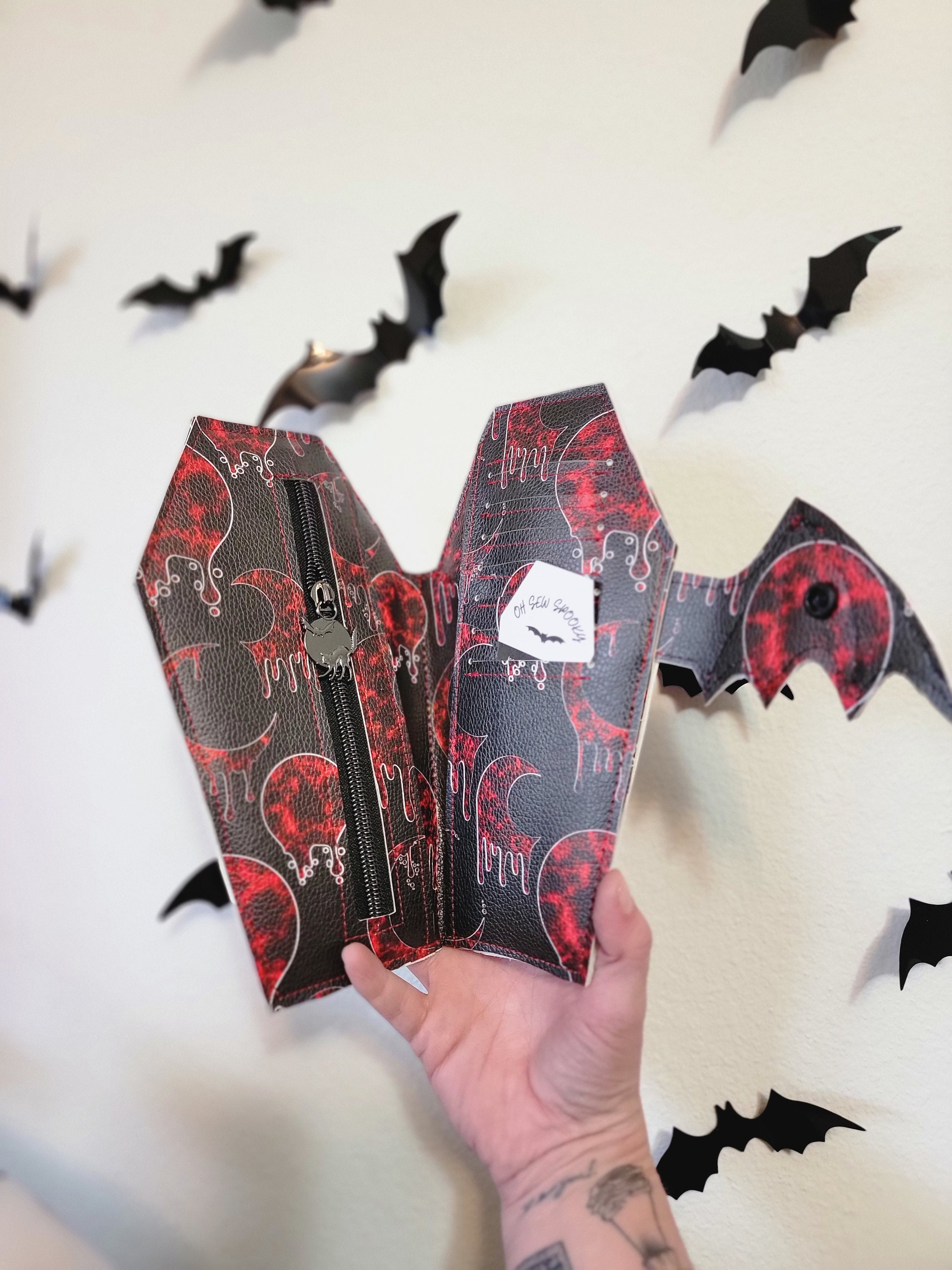 Blood Moon Coffin Wallet, Goth, Bi-fold, Spooky - Etsy