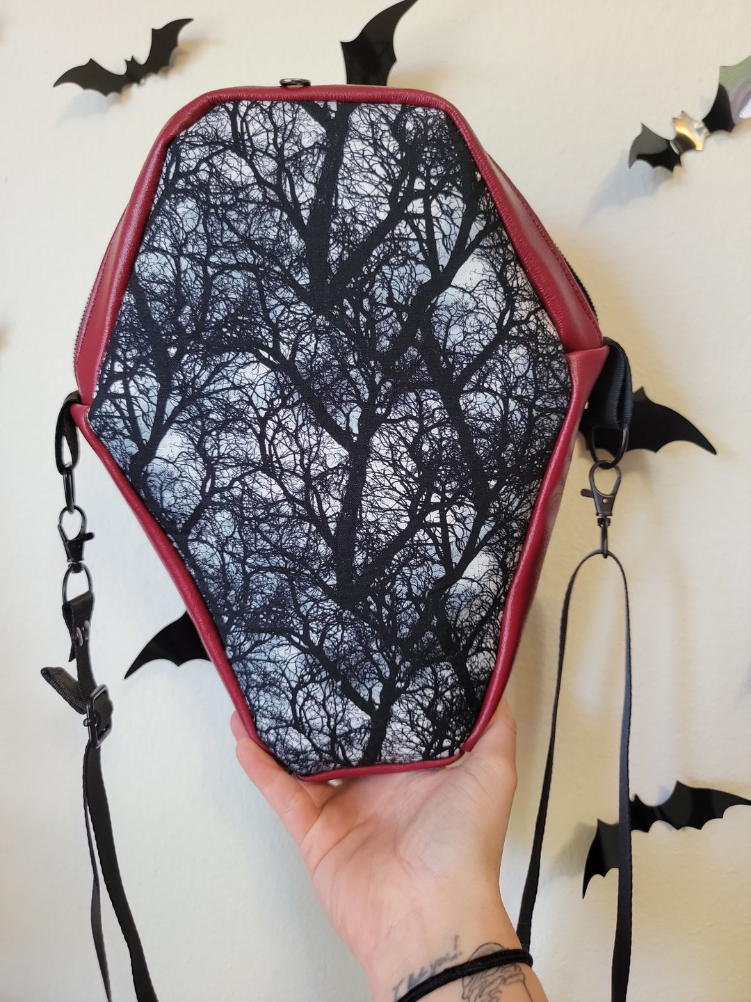 Haunted Forest Coffin Bag, Spooky, Creepy, Halloween, Trees, Goth, Gift ...