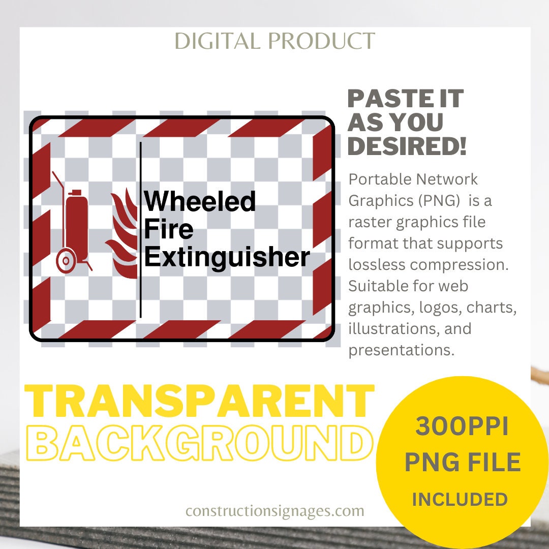 Wheeled Fire Extinguisher Printable Safety Signages Digital - Etsy