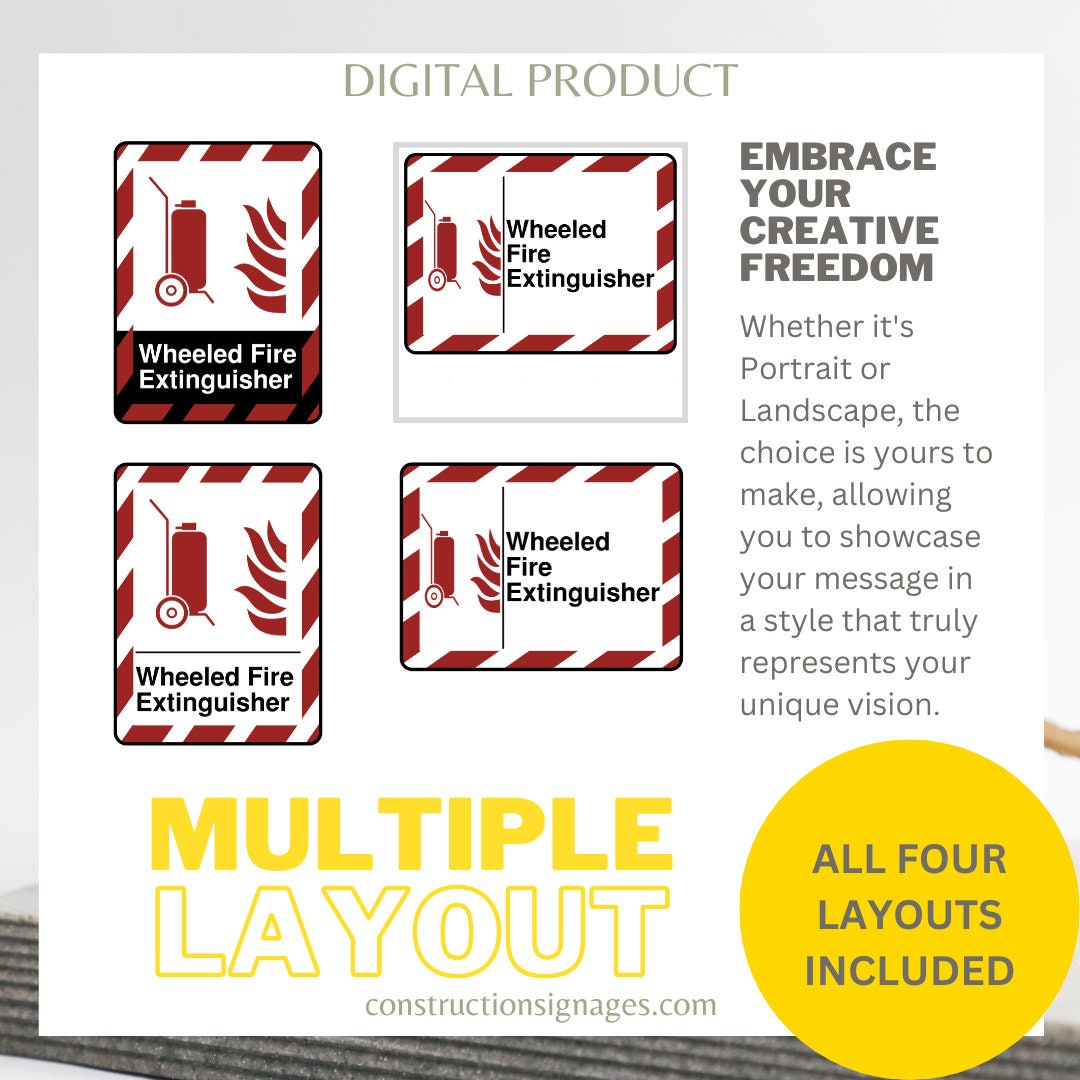 Wheeled Fire Extinguisher, Printable Safety Signages, Digital Download ...