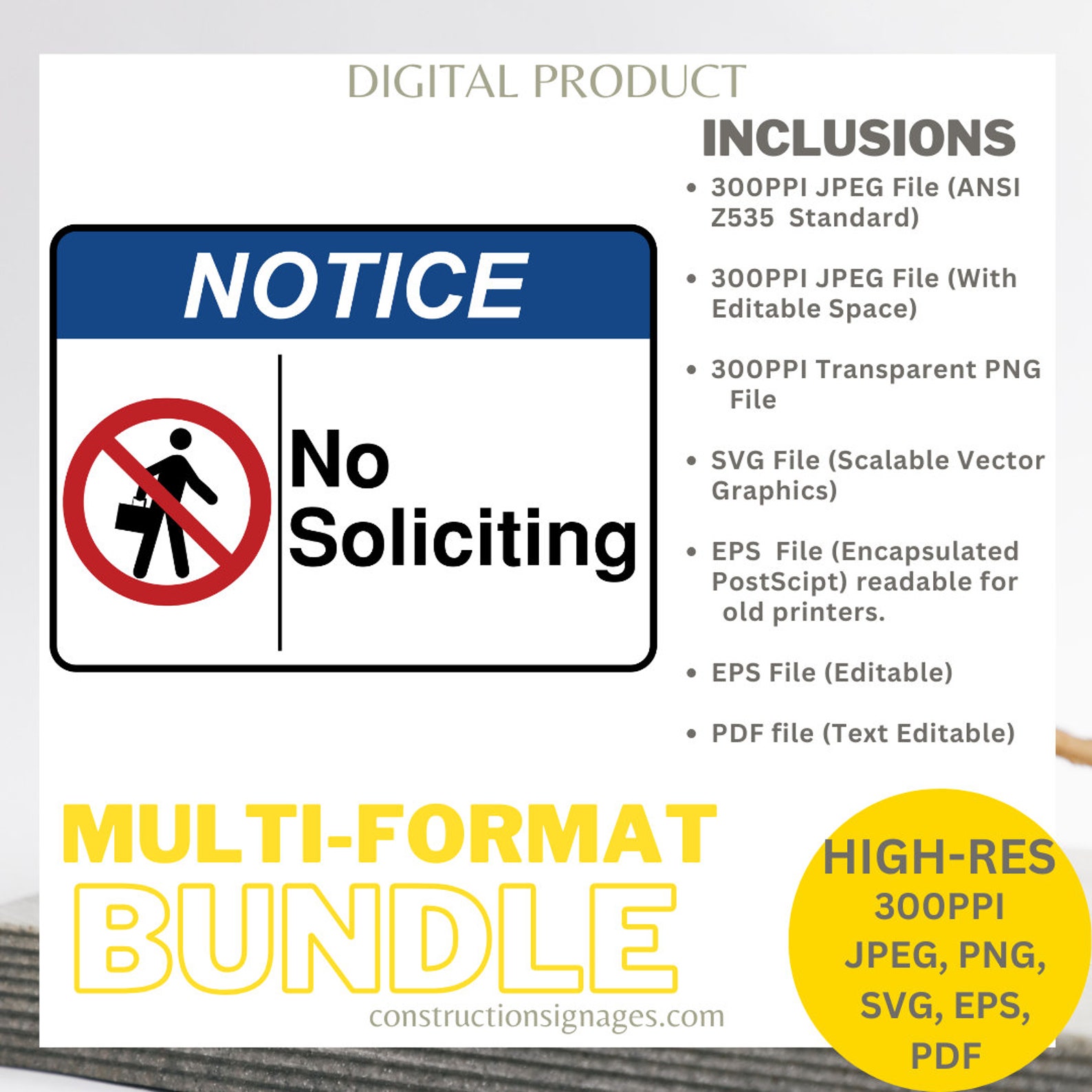 No Soliciting Printable Sign, Safety Sign, Safety Poster, Printable ...