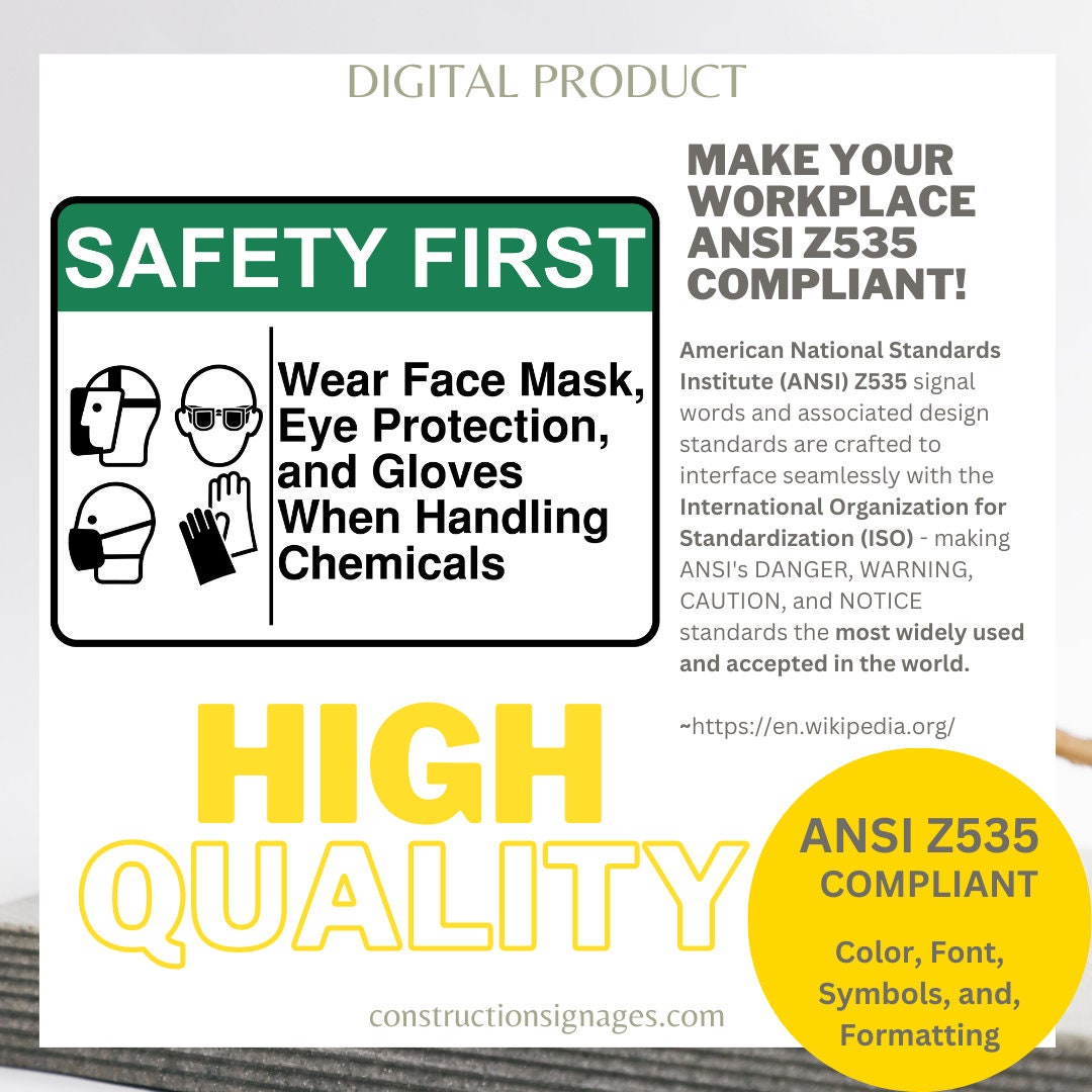 Laboratory Safety Signage Bundle Printable Safety Signages - Etsy