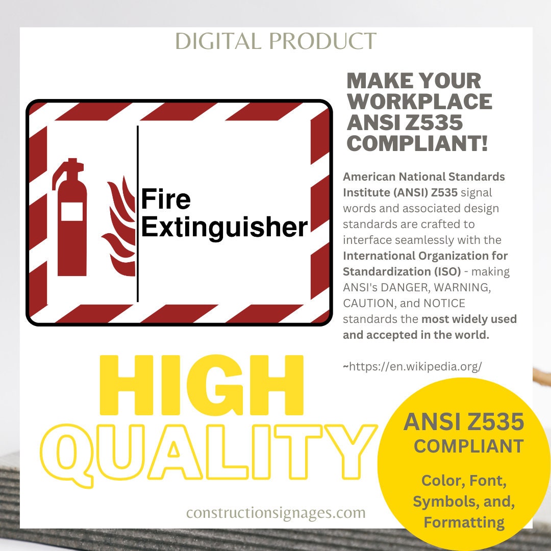 Fire Extinguisher Printable Safety Signages Digital Download - Etsy