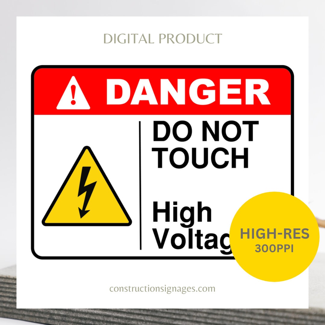 Do Not Touch High Voltage Printable Safety Signage Danger - Etsy