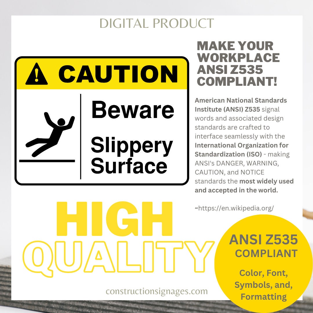 Beware, Slippery Surface, Printable Safety Signage, Caution ...