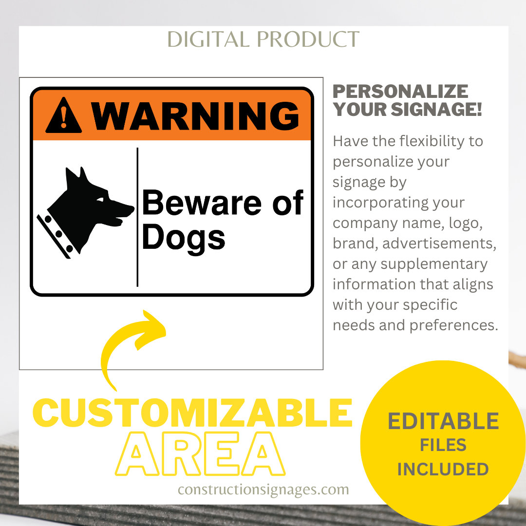Beware of Dogs, Safety Sign, Safety Poster, Printable Sign, Household ...