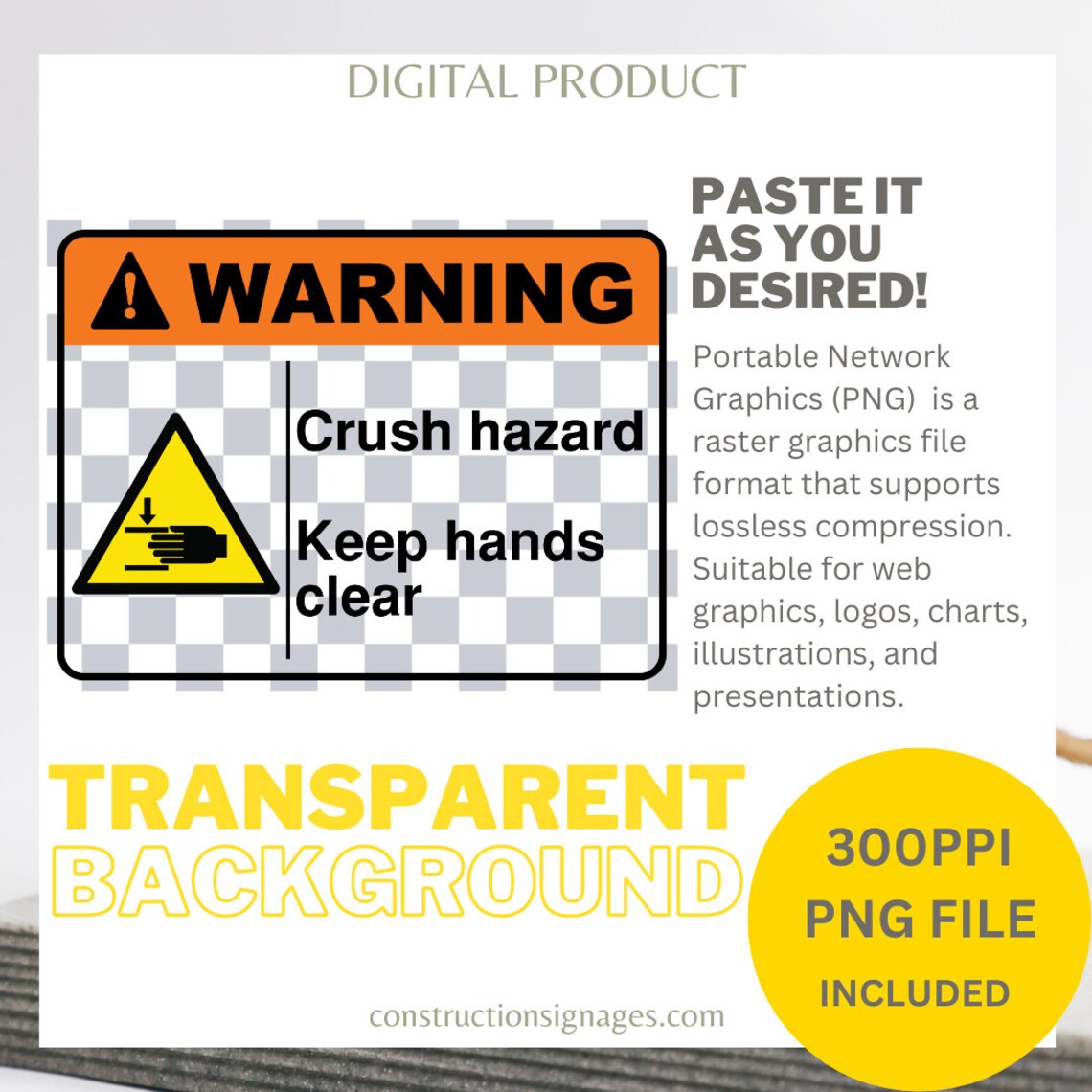 Crush Hazard, Keep Hands Clear, Safety Sign Printable, Health and ...