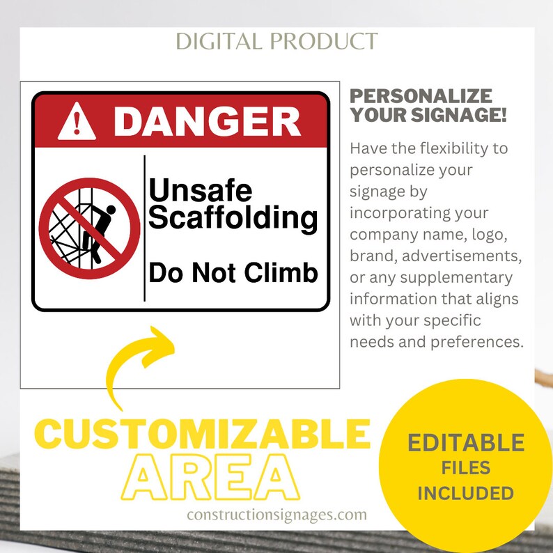 Unsafe Scaffolding Do Not Climb Printable Safety Signages - Etsy