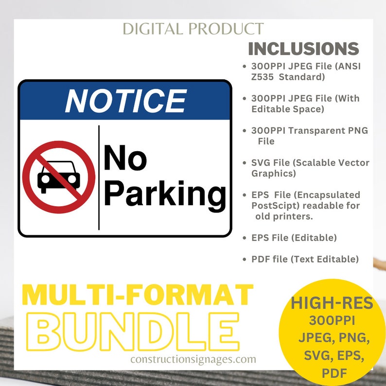 No Parking, Printable Sign, Editable Sign, Parking Sign, Notice Sign ...