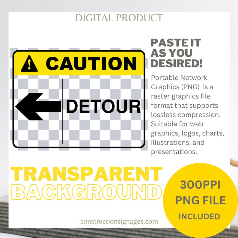 Detour Left Printable Safety Signages Safety Poster - Etsy
