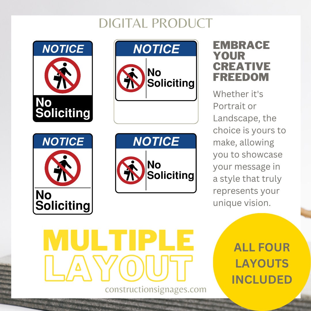 No Soliciting Printable Sign, Safety Sign, Safety Poster, Printable ...