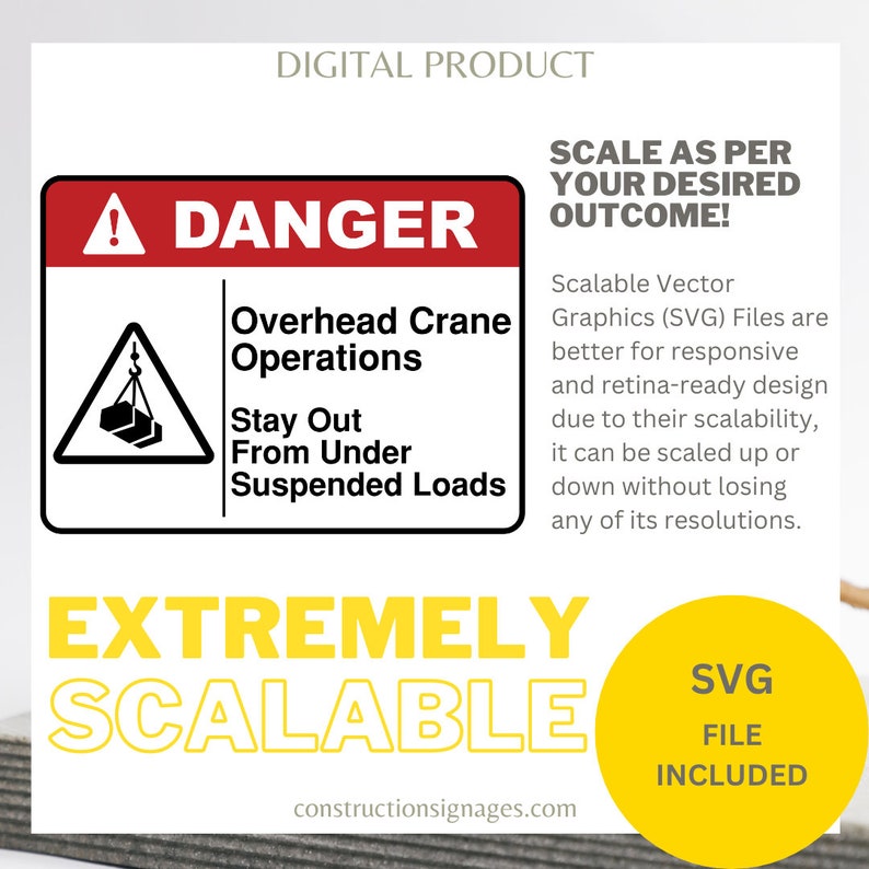 Overhead Crane Operations, Printable Safety Signage, Digital Download ...