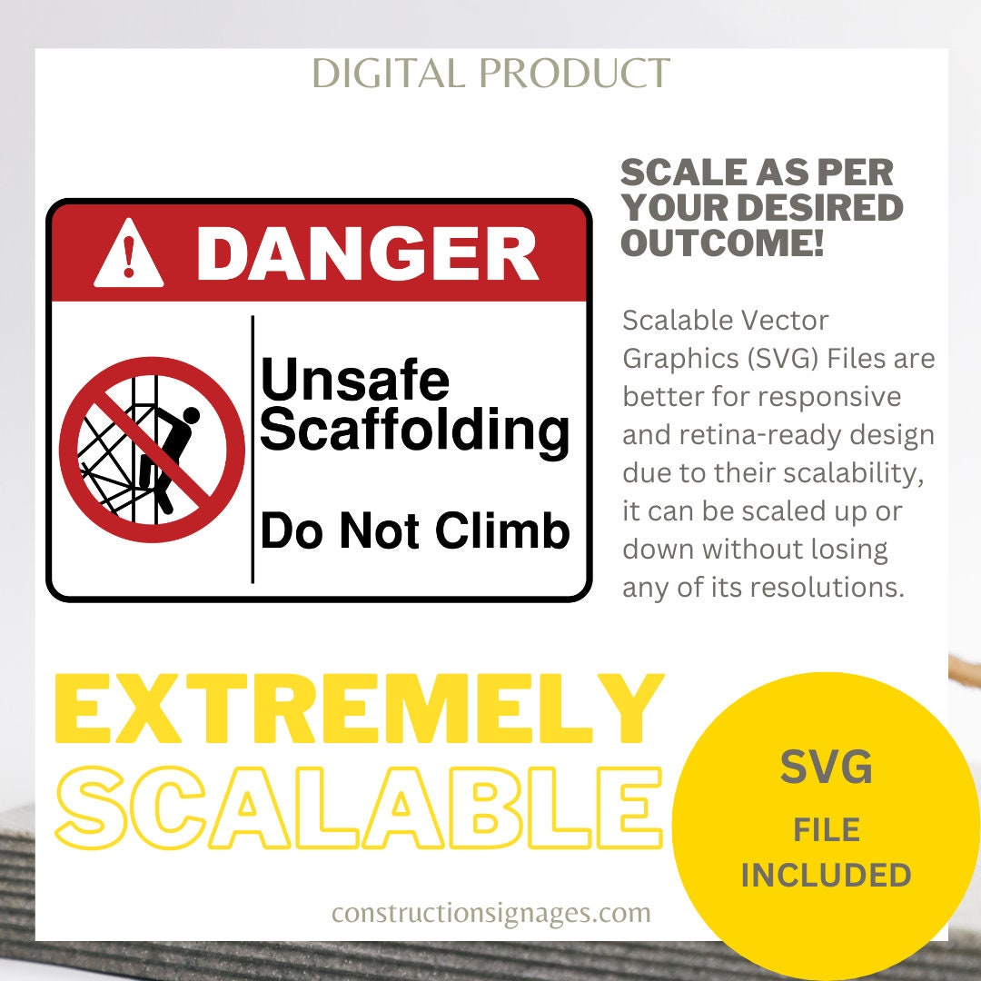 Unsafe Scaffolding Do Not Climb Printable Safety Signages - Etsy
