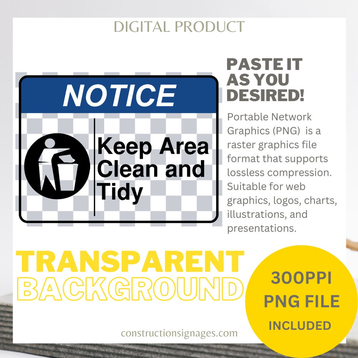 Keep Area Clean and Tidy, Safety Sign Printable, Digital Download - Etsy