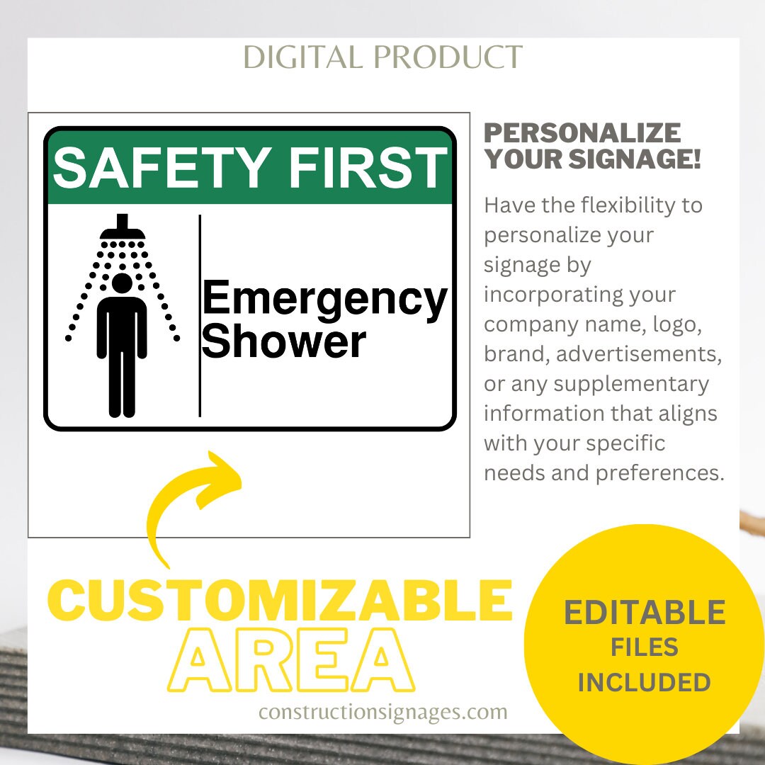 Emergency Shower, Printable Safety Signages, Digital Download - Etsy