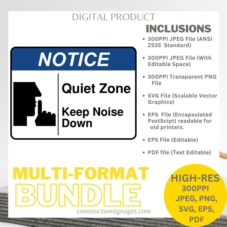 Quiet Zone, Keep Noise Down, Safety Signs, Printable Safety Sign ...
