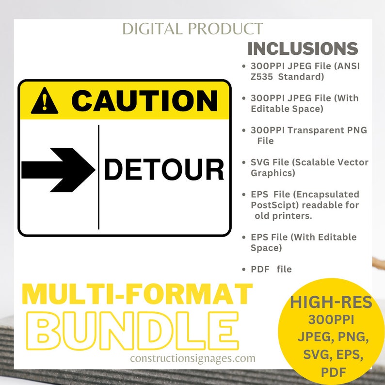 Detour Right, Printable Safety Signages, Safety Poster - Etsy