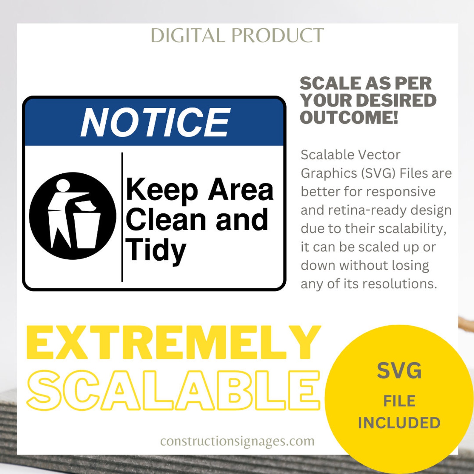 Keep Area Clean and Tidy, Safety Sign Printable, Digital Download - Etsy