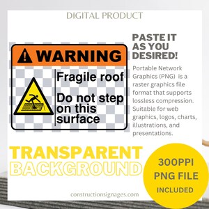 Fragile Roof, Do Not Step on This Surface, Safety Sign, Printable ...