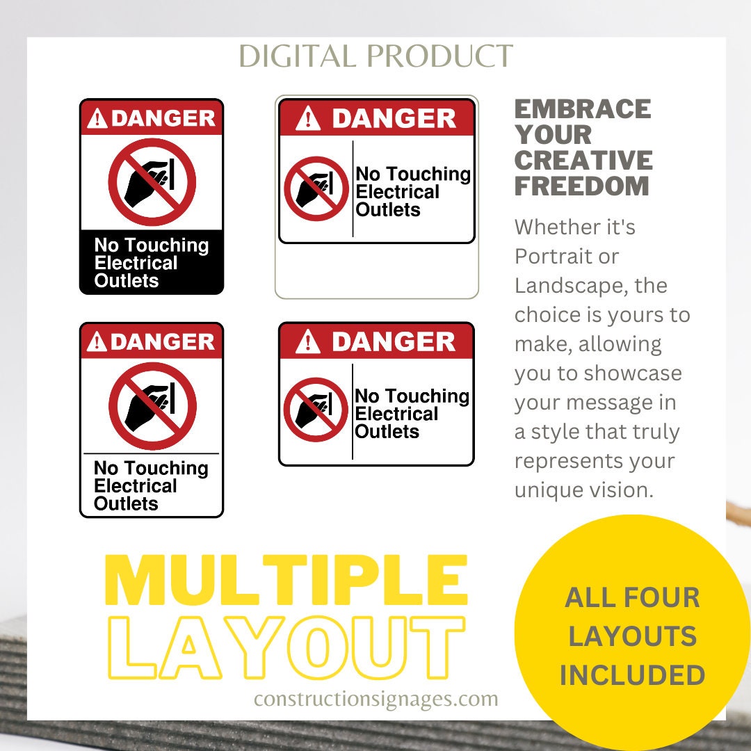 No Touching Electrical Outlets, Safety Signs, Printable Safety Sign ...