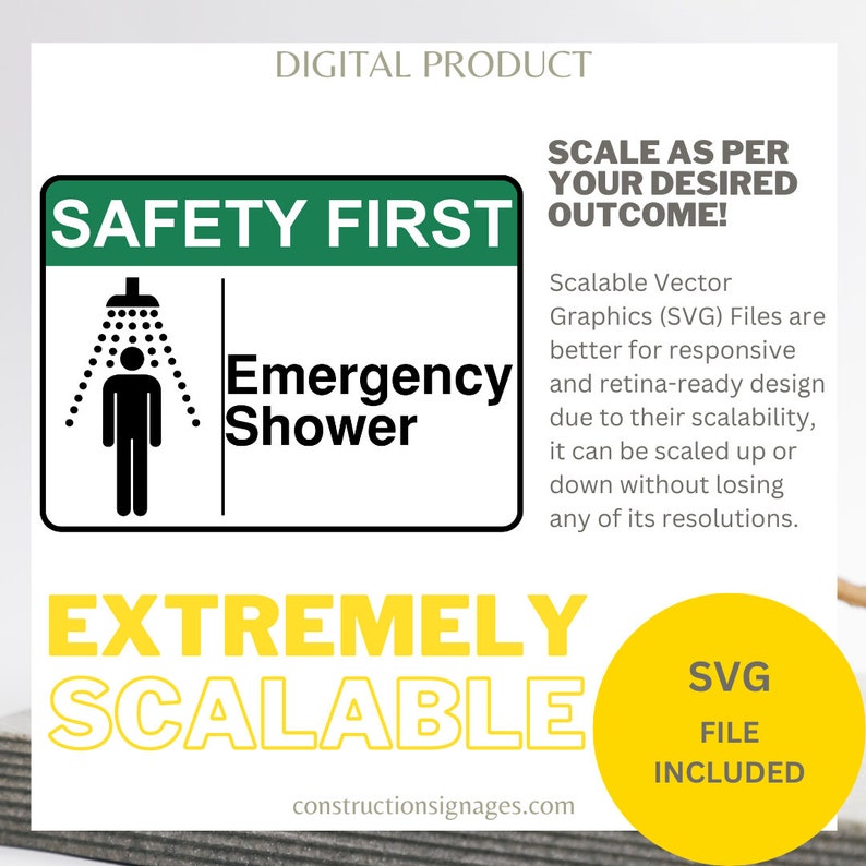 Emergency Shower, Printable Safety Signages, Digital Download - Etsy
