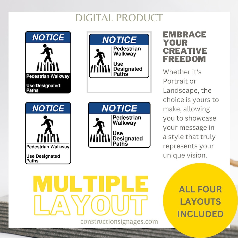 Pedestrian Walkway, Printable Safety Signage, Digital Download - Etsy UK