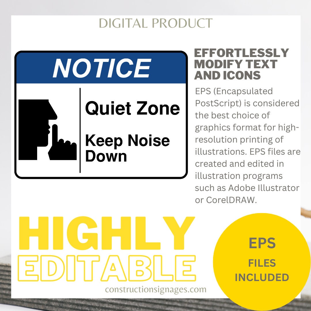 Quiet Zone, Keep Noise Down, Safety Signs, Printable Safety Sign ...