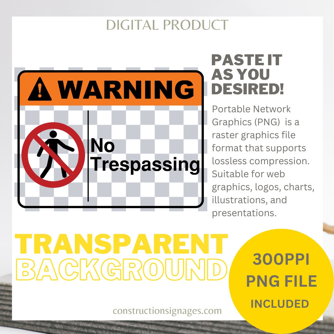 No Trespassing Printable Sign, Safety Sign, Safety Poster, Printable ...