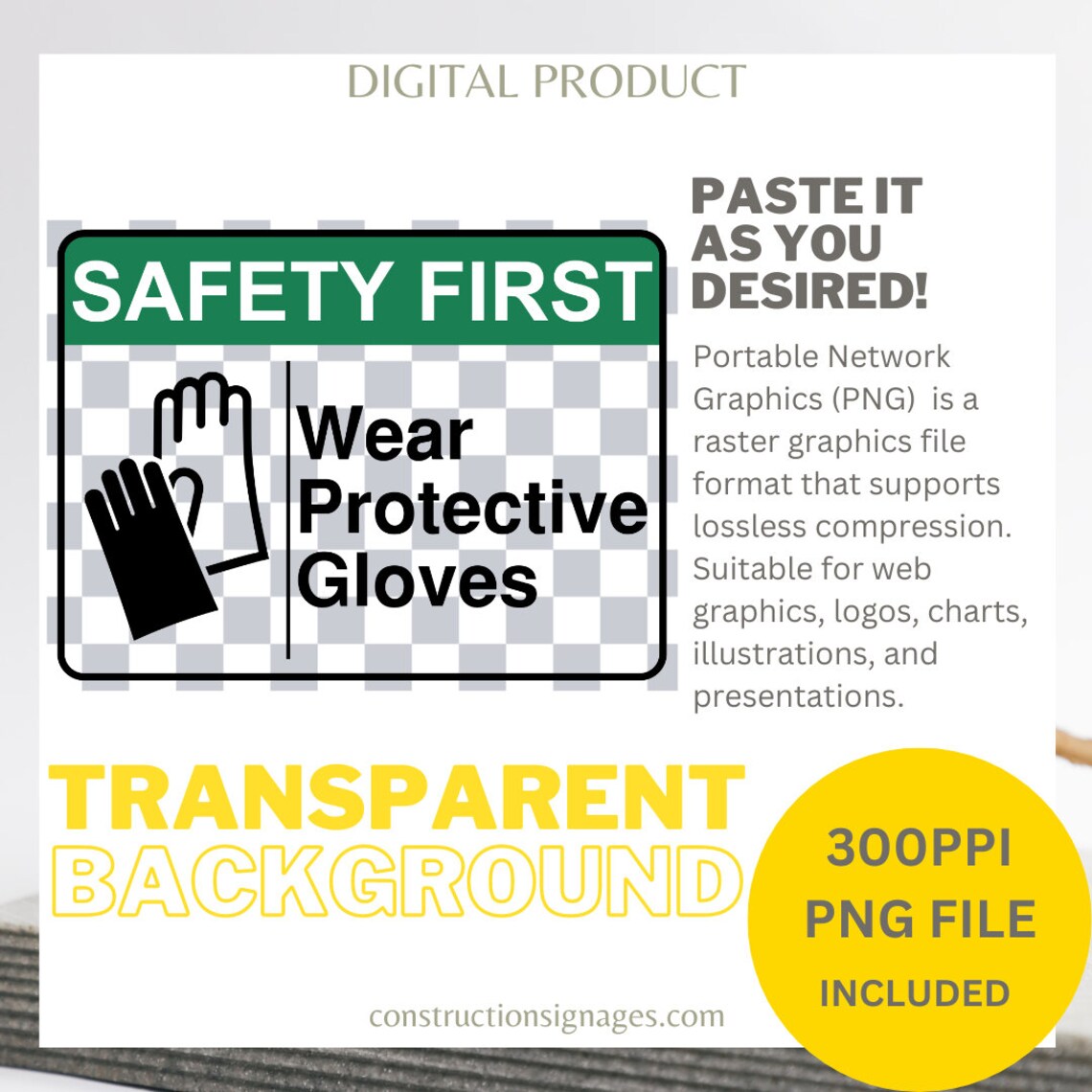 Wear Protective Gloves, Printable Safety Signages, Digital Download - Etsy