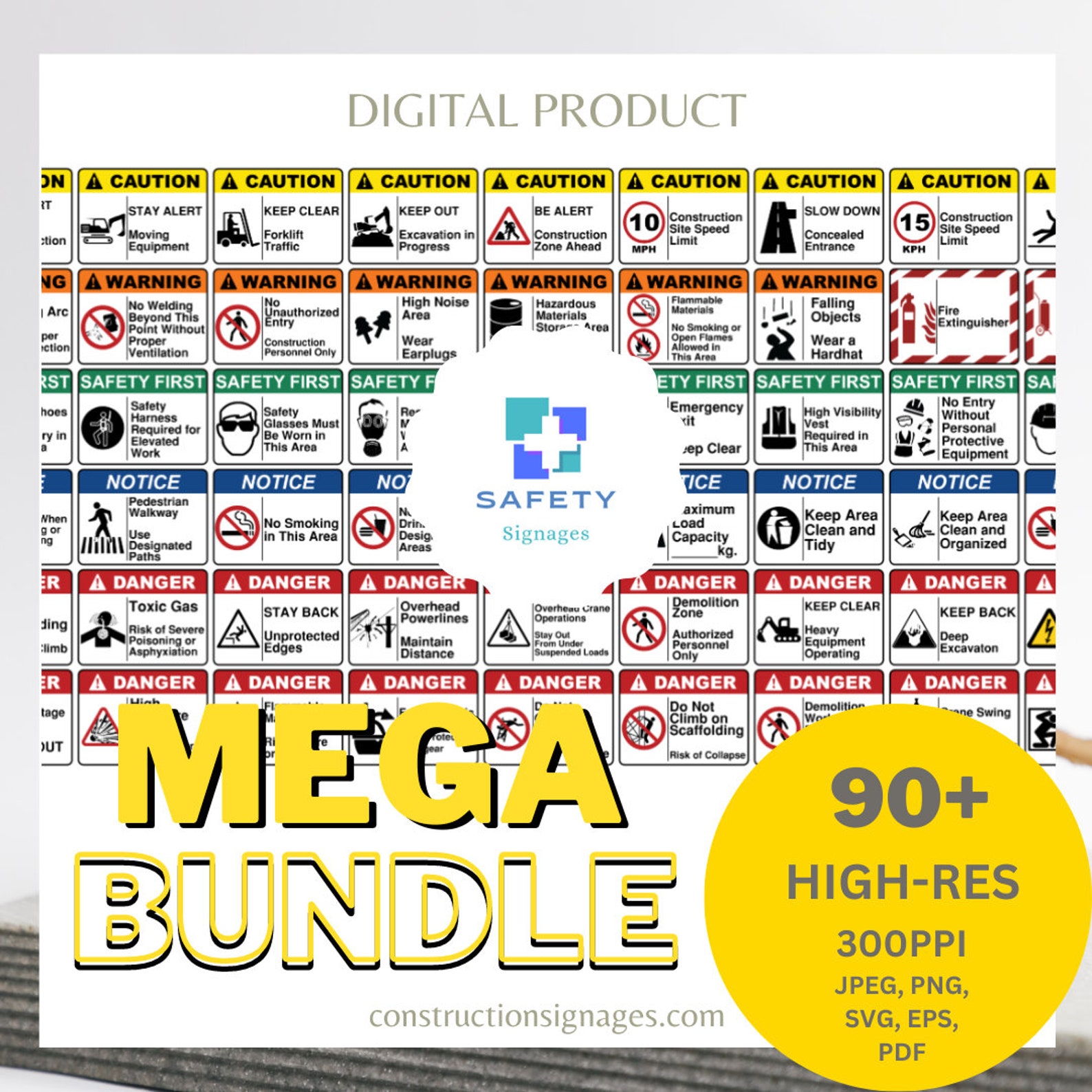 Safety Signages Bundle, Printable Safety Signage, Warning Sign Safety ...