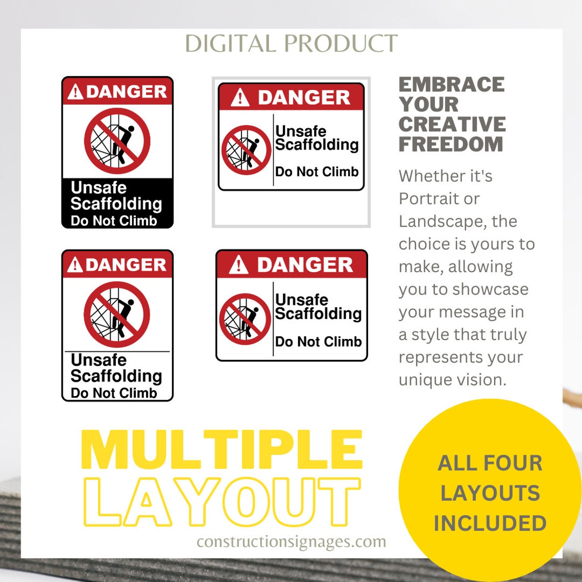 Unsafe Scaffolding Do Not Climb Printable Safety Signages - Etsy