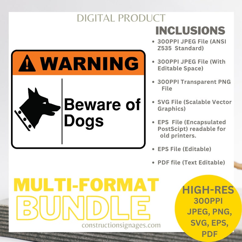 Beware of Dogs, Safety Sign, Safety Poster, Printable Sign, Household ...