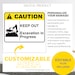 Keep Out, Excavation in Progress, Printable Safety Signage, Digital ...