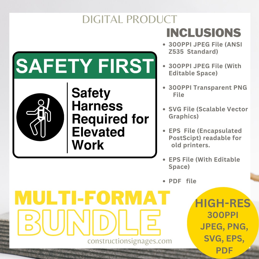 Safety Signages Bundle, Printable Safety Signage, Warning Sign Safety ...
